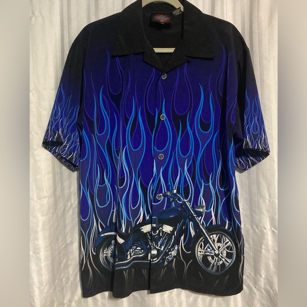 Dragonfly Roadhouse Vintage Blue Flame And Motorcycle… - Gem